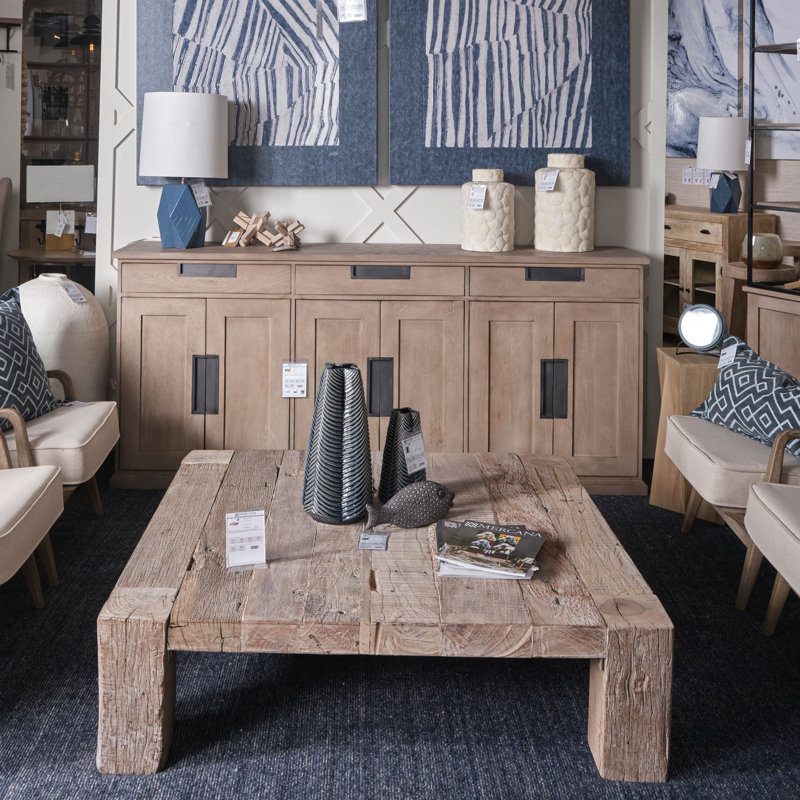 Birch Lane™ Alex 81.5" Wide 3 Drawer Mango Wood Sideboard & Reviews | Wayfair